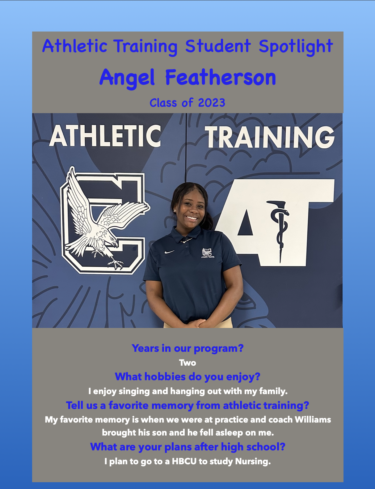 Athletic Training Student Aides - Athletic Training - Clover High School